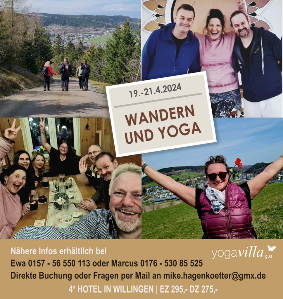 19.-21.4.2024 - Wandern und Yoga Wochenende - Yogavilla Iserlohn